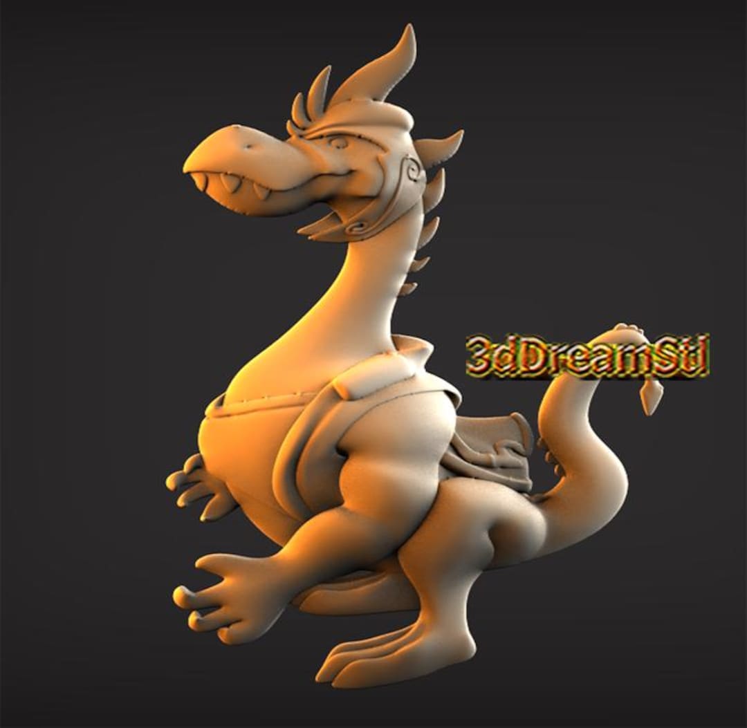 Cartoon Dragon STL Model, CNC Router Engraver, Artcam, Aspire, Cnc ...