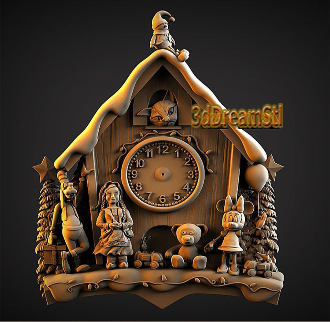 Christmas Clock STL Model, CNC Router Engraver, Artcam, Aspire, Cnc ...