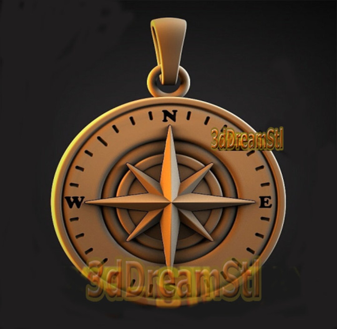 Pendant Compass STL Model, CNC Router Engraver, Artcam, Aspire, Cnc ...