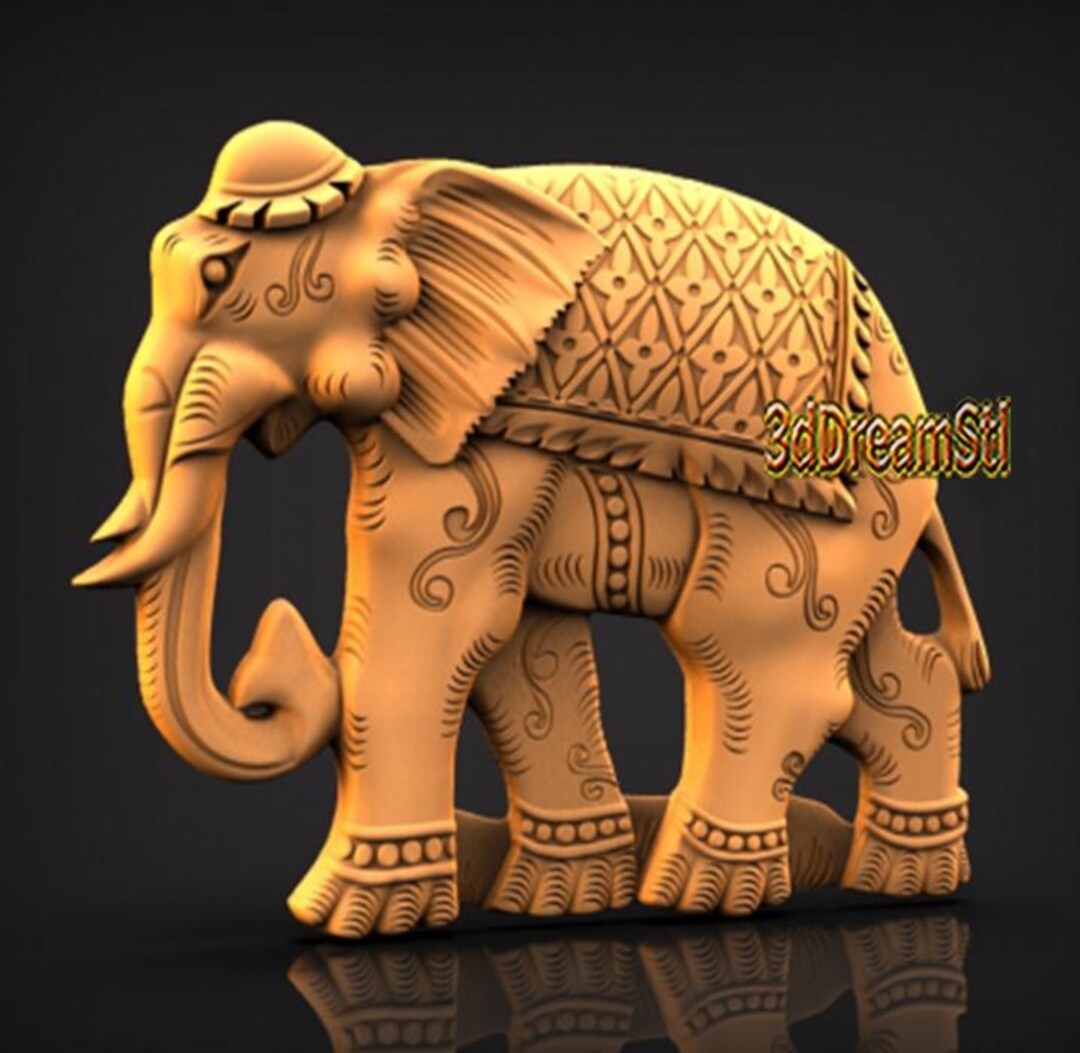 Indian Elephant STL Model, CNC Router Engraver, Artcam, Aspire, Cnc ...
