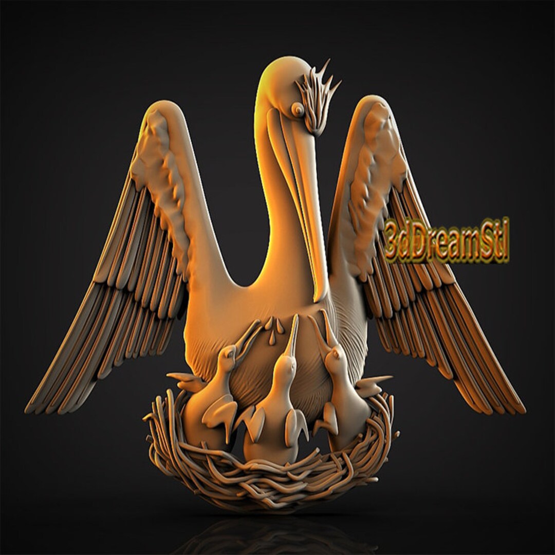 Pelican in Nests STL Model, CNC Router Engraver, Artcam, Aspire, Cnc ...