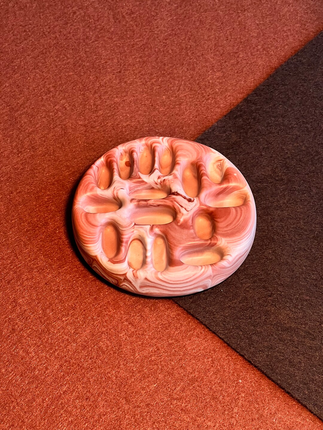 Handcrafted Marble Effect Jesmonite Ring | Earring | Jewelry Holder ...