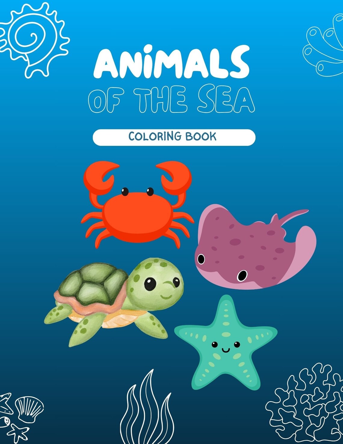 Sea Animals Coloring Book 60 Pages Instant Download - Etsy