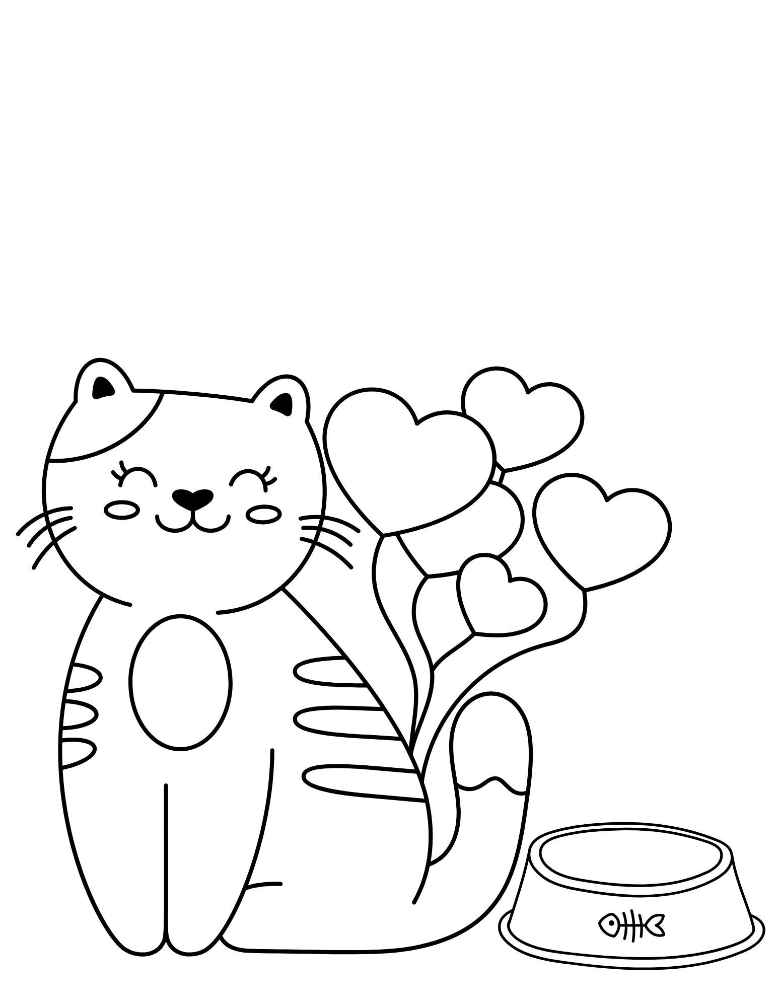 CUDDLY Cat Coloring Book, Cute Coloring Pages, Digital Download 8.5"x11 ...