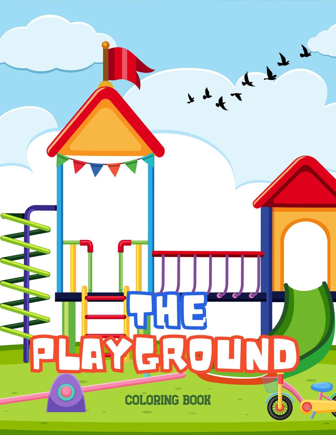 The Playground Coloring Book, 30 Relaxing Coloring Pages, Digital ...