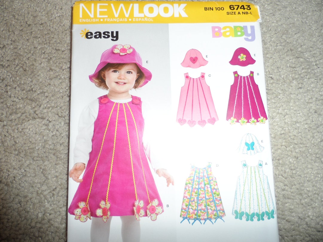 New Look 6743 Baby Dress and Hat Pattern Sizes NB-L Uncut - Etsy