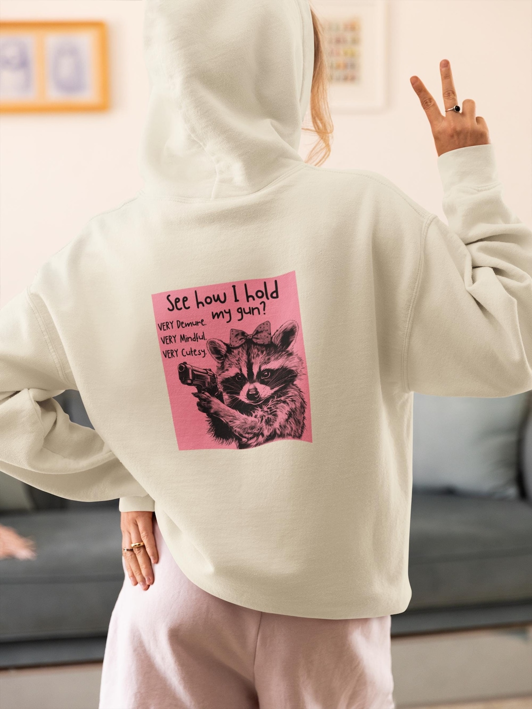 Demure Cutesy Mindful Raccoon Gun Lover Gift for Her, Shameless ...