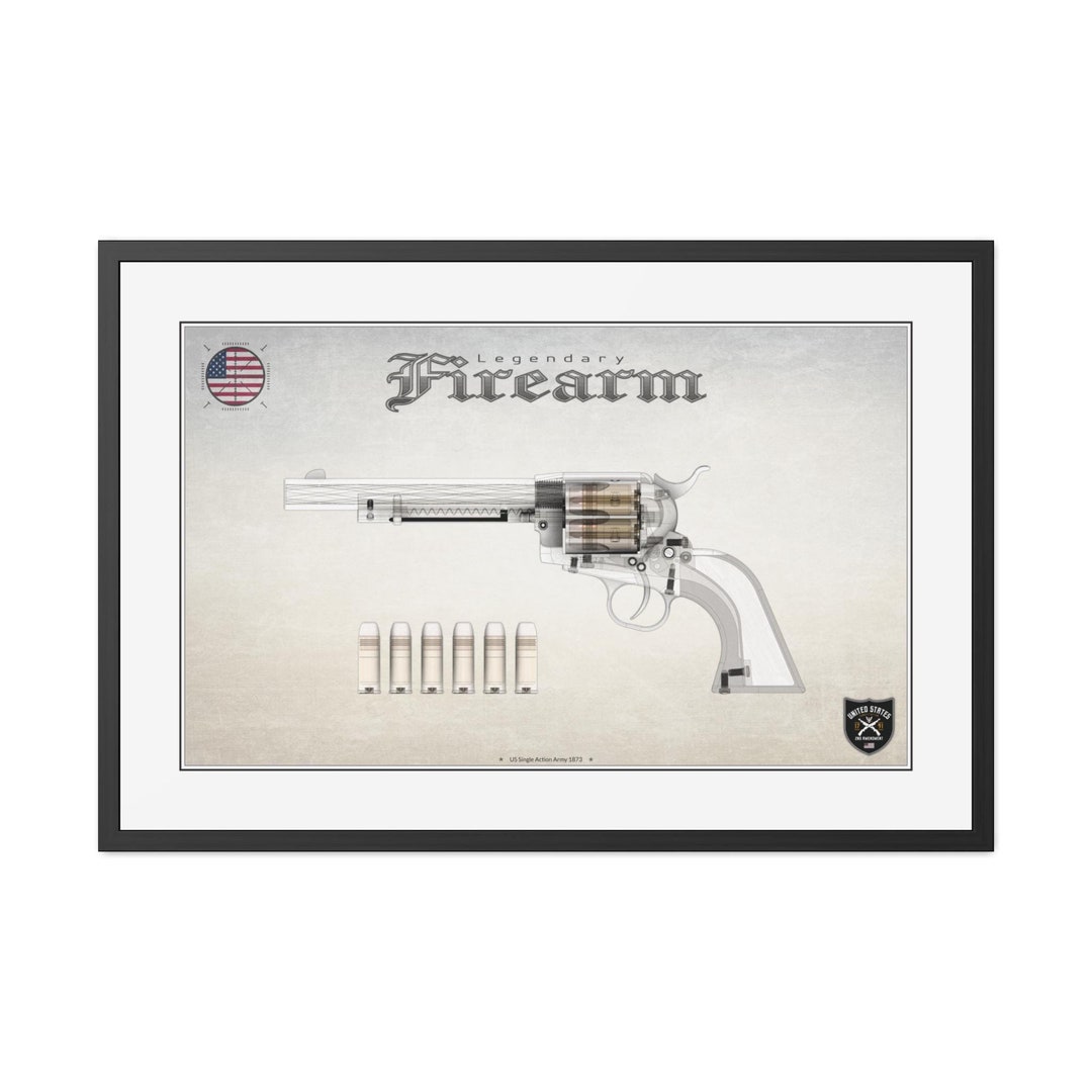 Legendary Firearm Gun Art Print, Army Revolver Framed Poster, Weapon ...