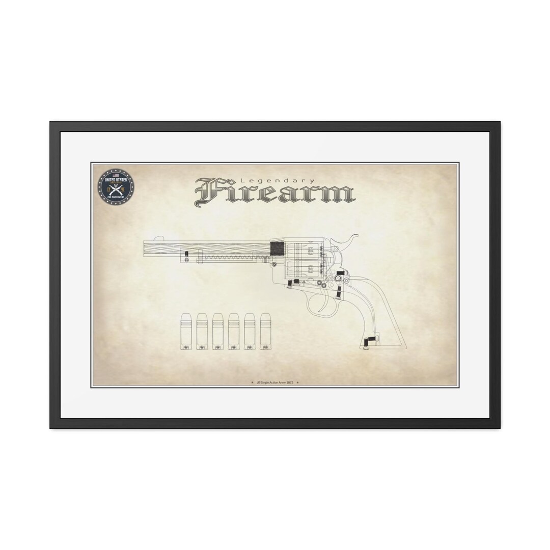 Legendary Firearm Gun Art Print, Army Revolver Framed Poster, Weapon ...