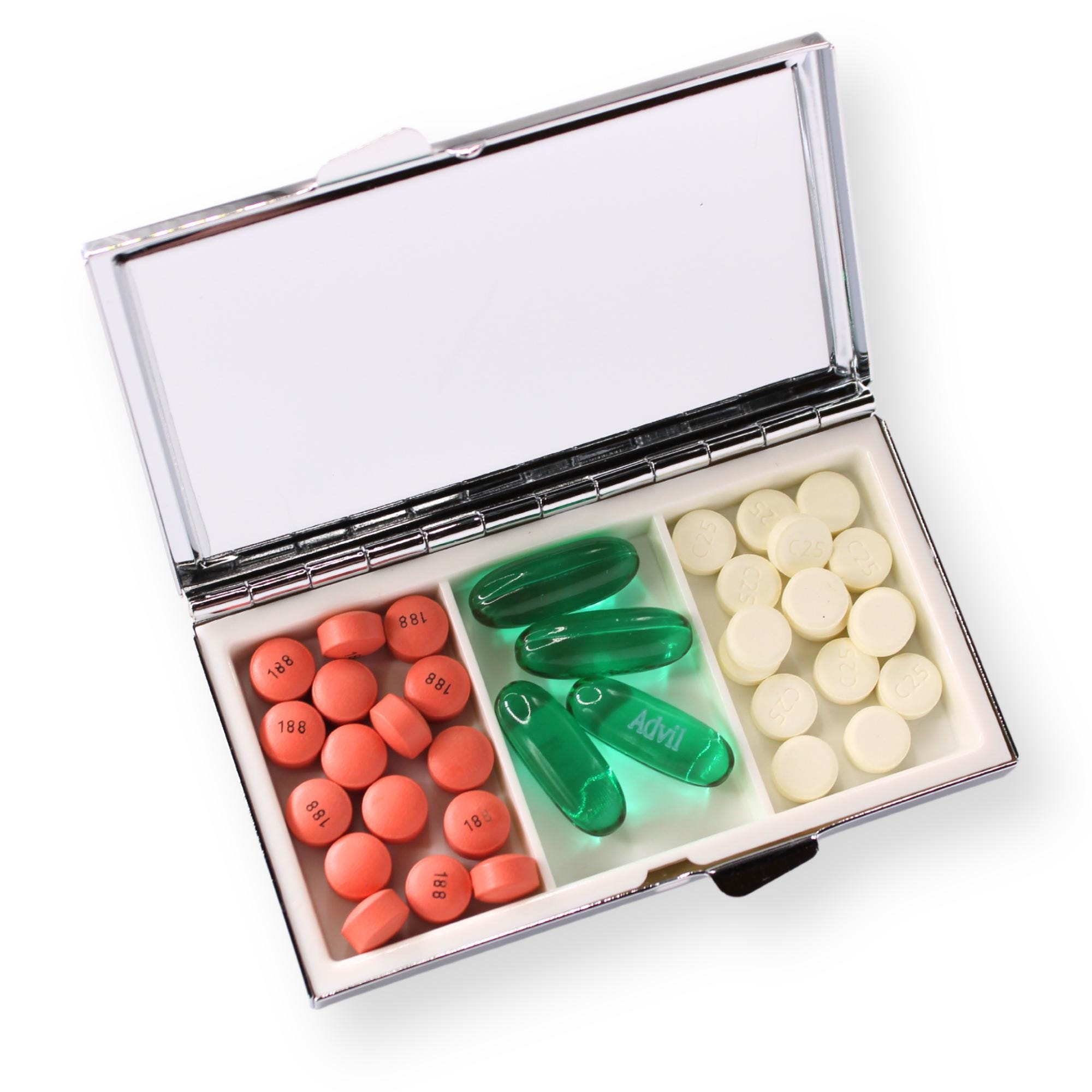 Travel Pill Case, Cute Pill Organizer, Metal Pill Box, Small Pill Box ...