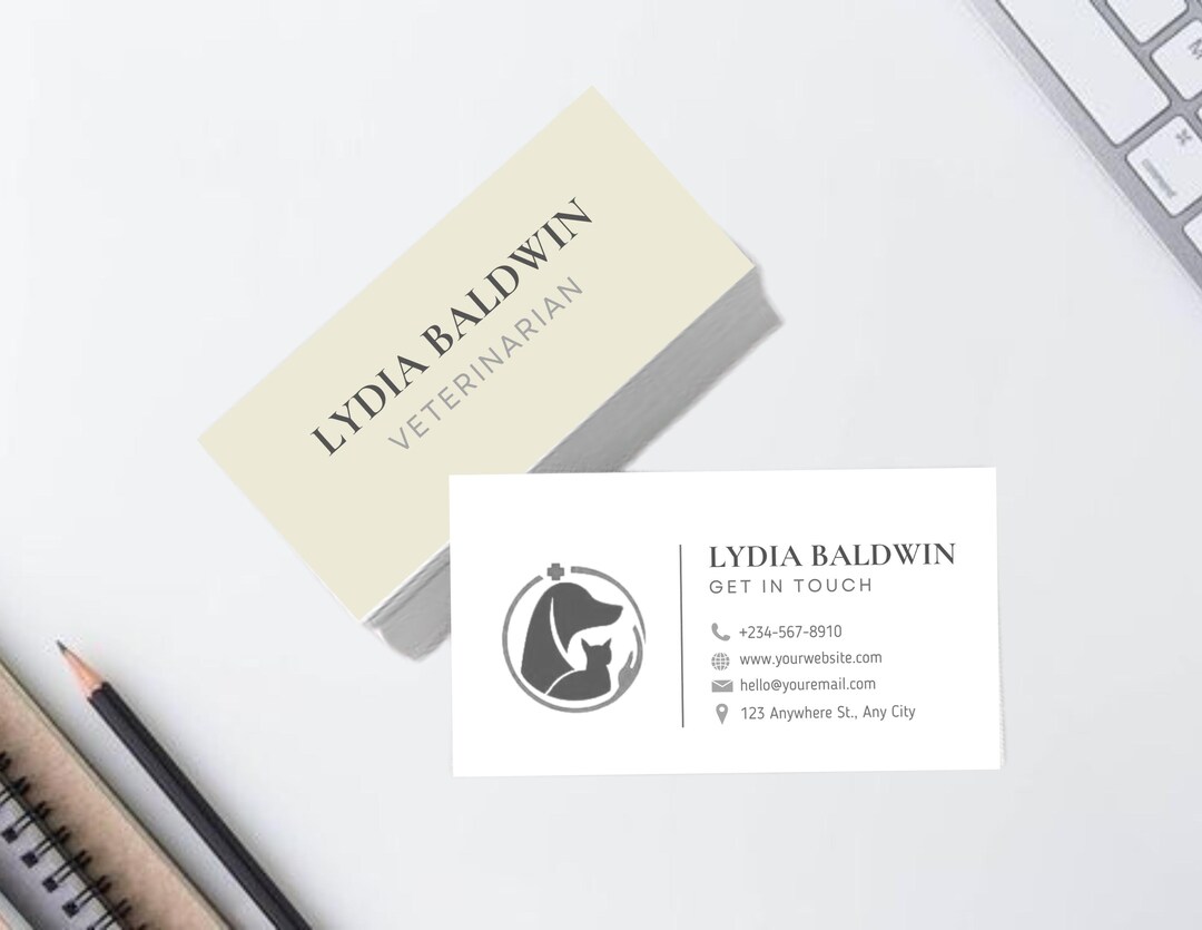 Veterinarian Business Card Template Veterinarian Calling Card Business ...