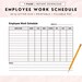 Employee Work Schedule Fully Editable and Printable, Employee Work ...
