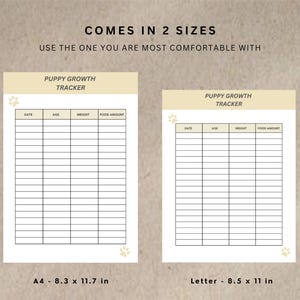 Printable Puppy Growth Tracker, Fillable PDF Puppy Growth Tracker ...
