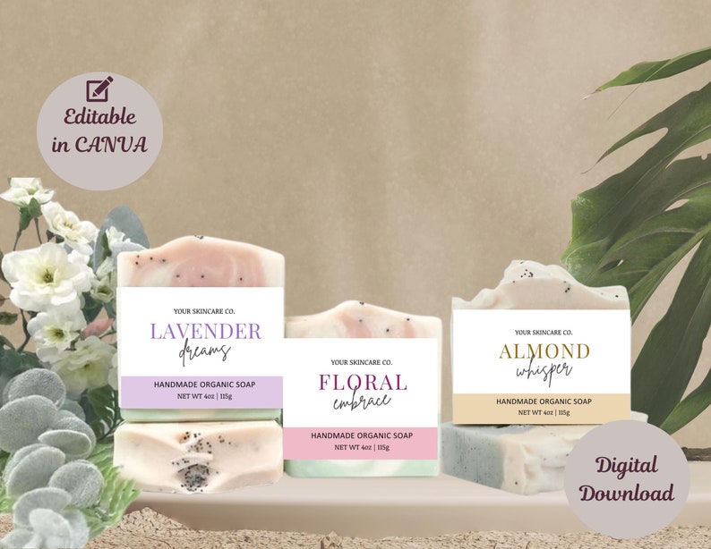 Modern Editable Soap Label Template, Editable Soap Bar Label, Soap ...