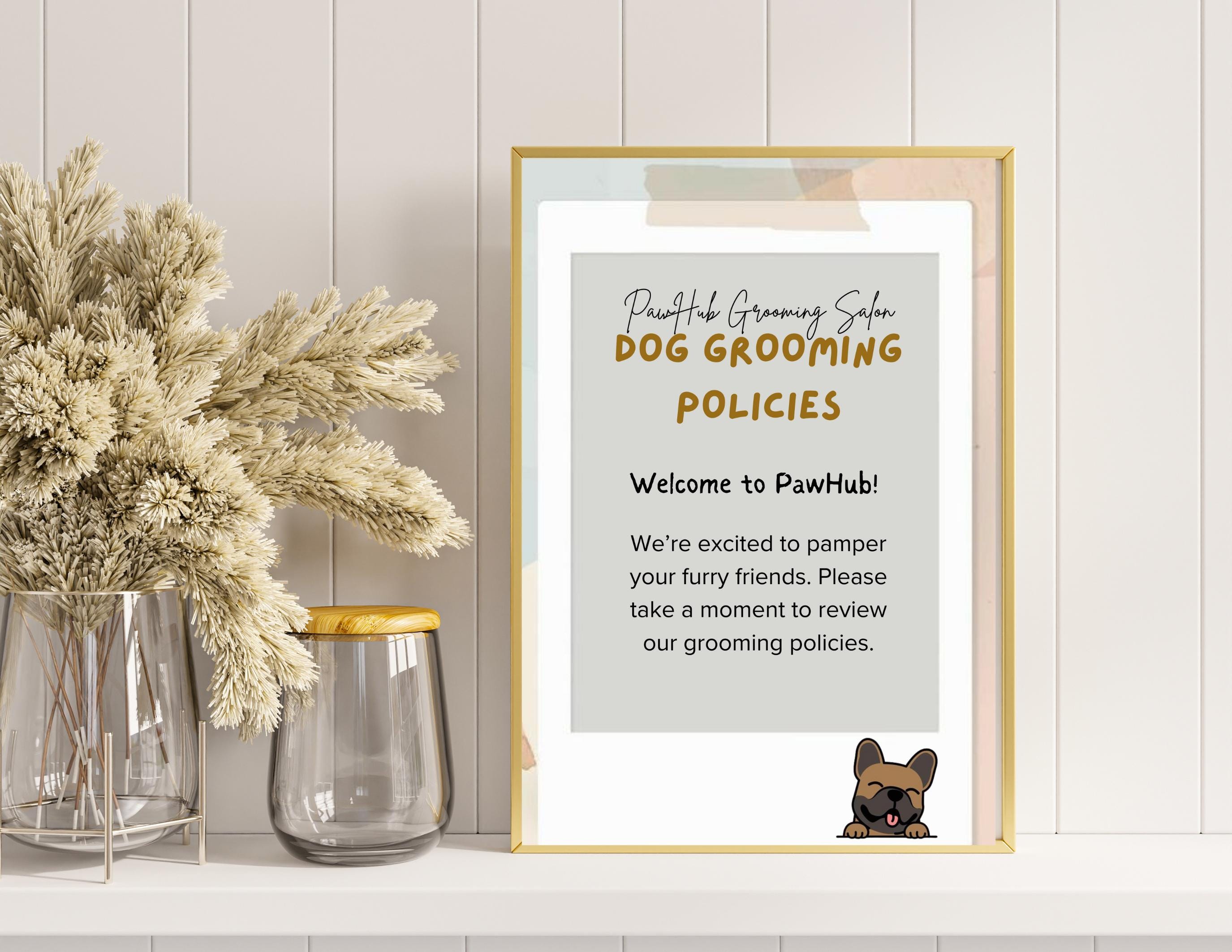 Basic Dog Grooming Policies Forms Pack Editable Form in Canva for ...