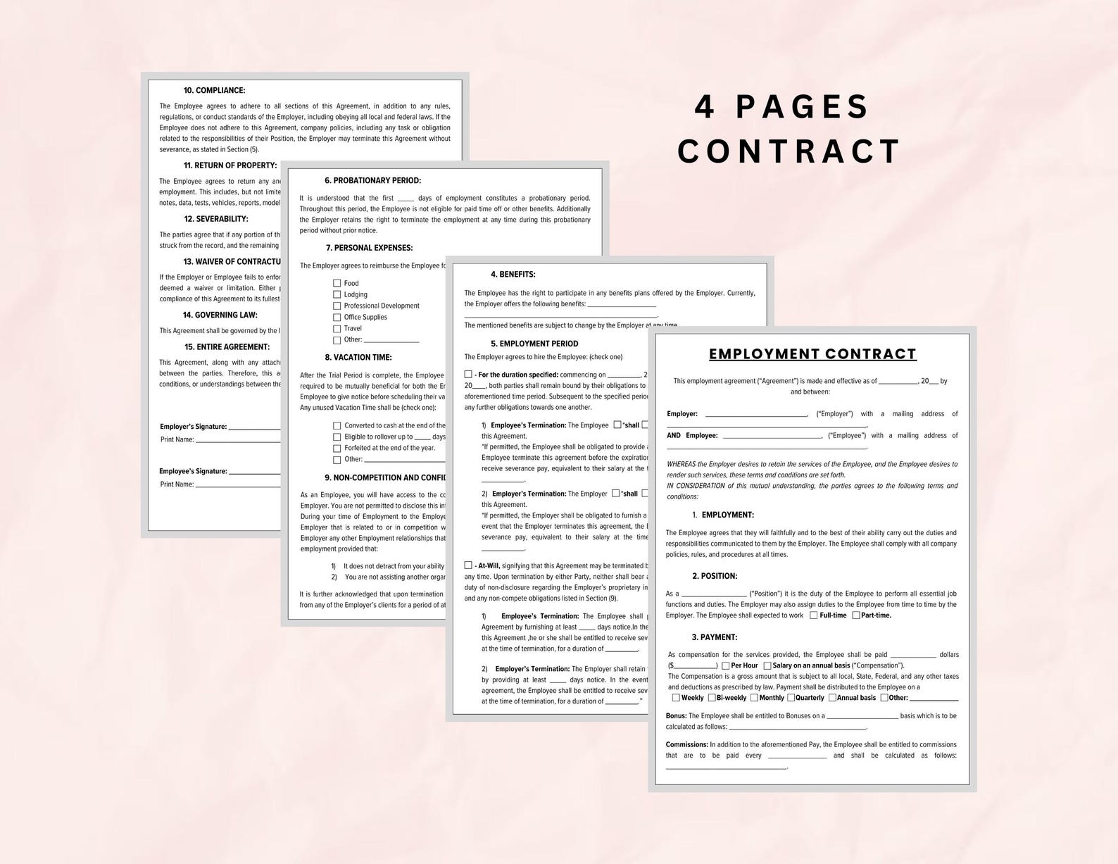 Employment Contract, Contract of Employment, Employment Agreement ...