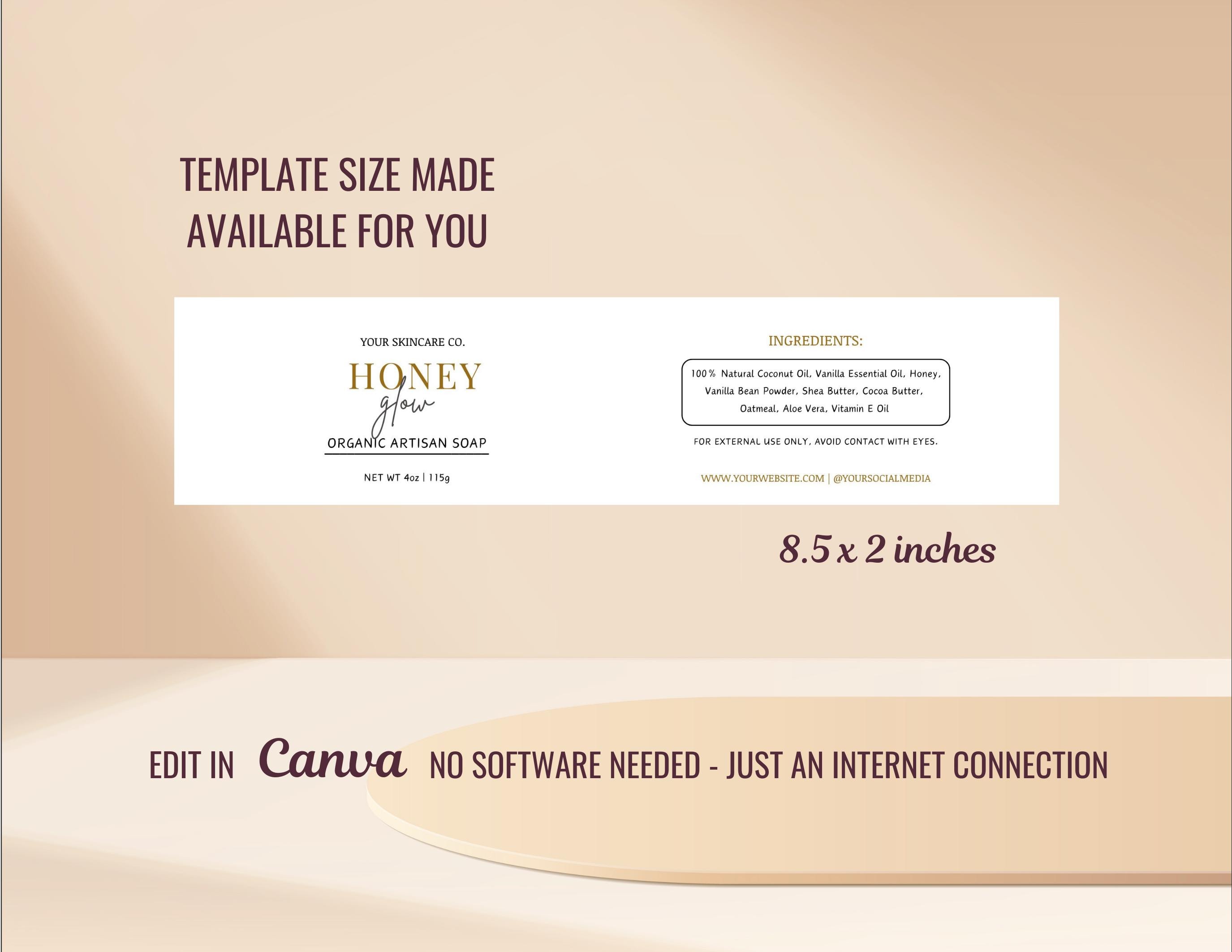 Editable Soap Label Template, Editable Soap Bar Label, Soap Label ...