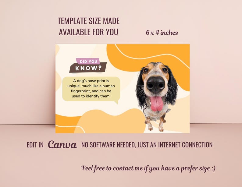 Editable Fun Facts About Dogs, Fun Facts Template in Canva ...