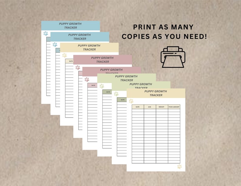 Printable Puppy Growth Tracker, Fillable PDF Puppy Growth Tracker ...