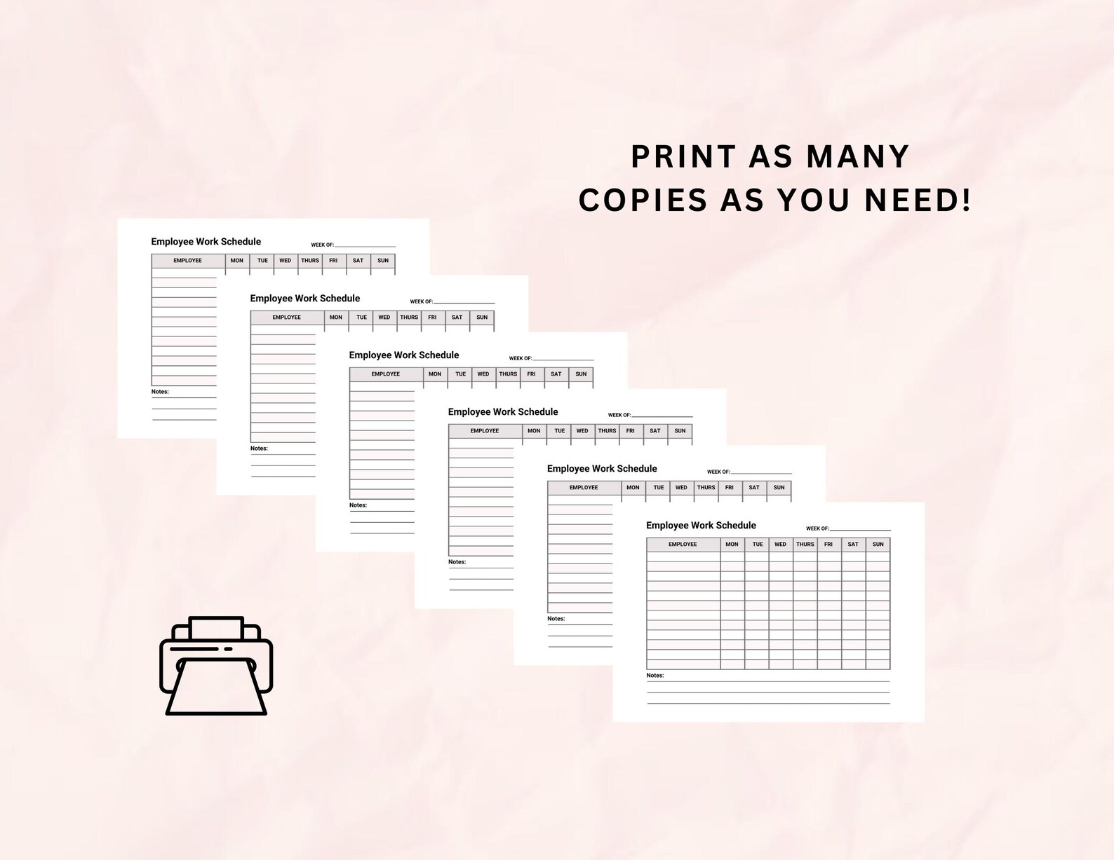 Employee Work Schedule Fully Editable and Printable, Employee Work ...