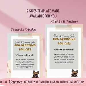 Basic Dog Grooming Policies Forms Pack Editable Form in Canva for ...