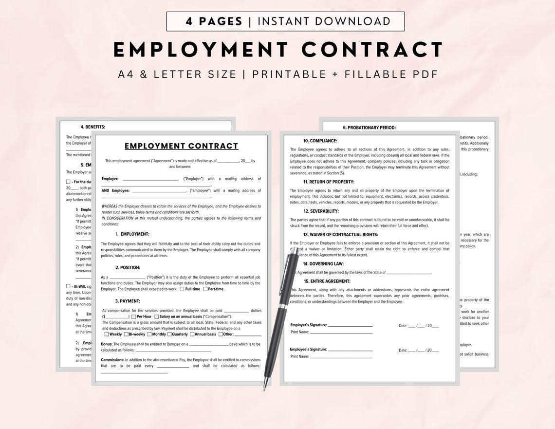 Employment Contract, Contract of Employment, Employment Agreement ...
