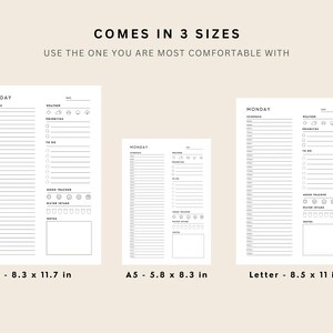 Printable 7 Day Planner, Daily Planner, Weekly Planner, Half Hourly ...