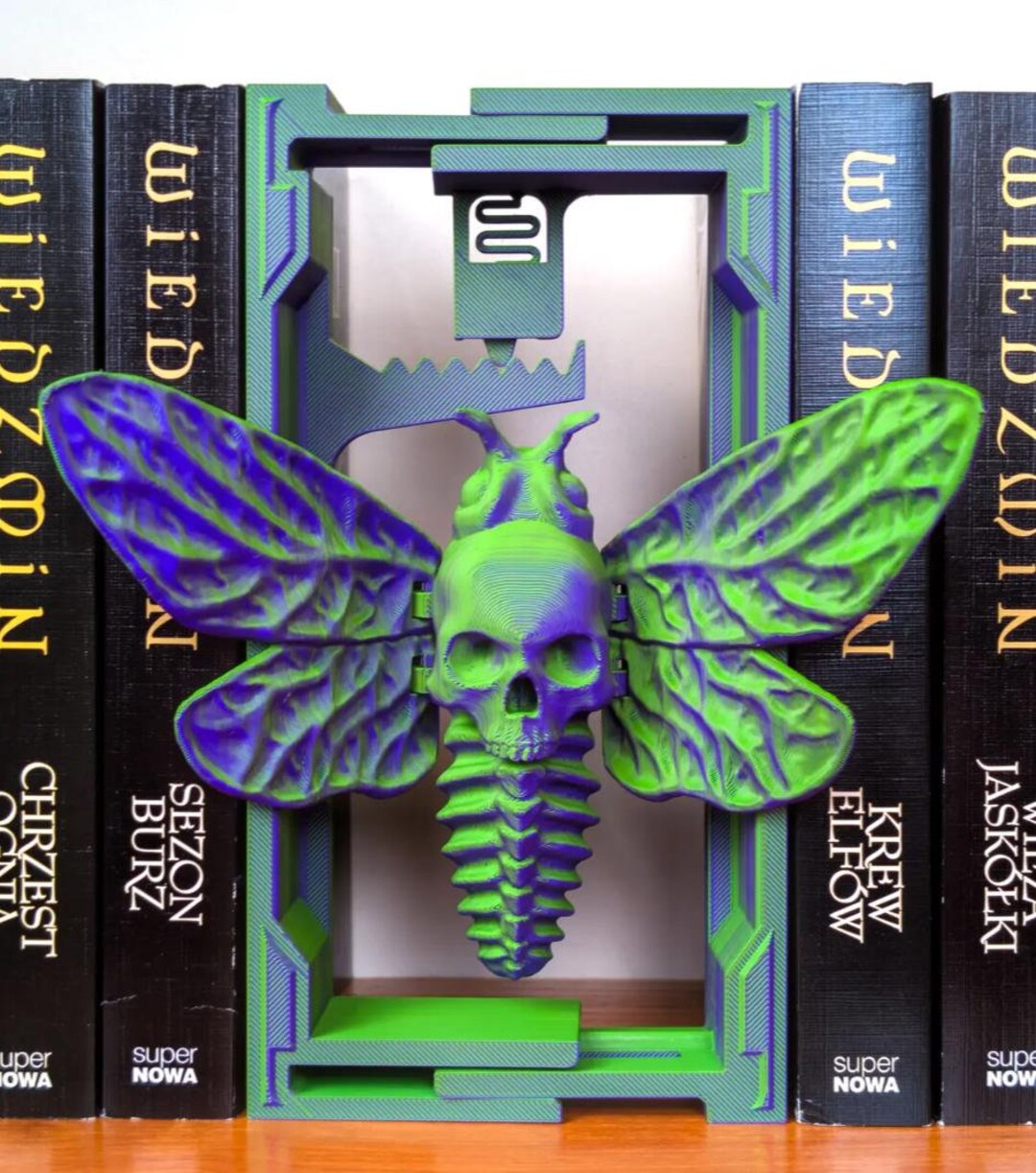 Skull Moth Book Nook Bookend Library Home Decoration - Etsy