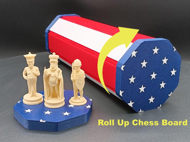 Trump Chess Set With American Flag Roll-up Board - Etsy