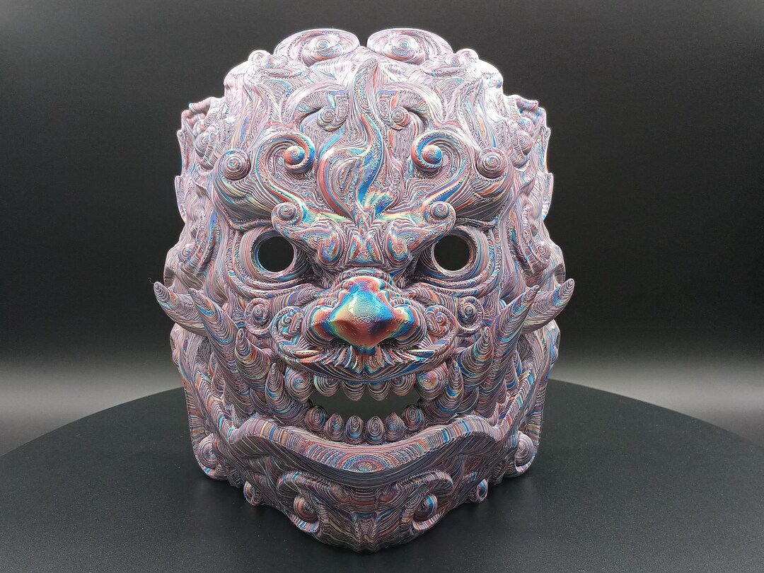 Foo Lion Dog Mask Wearable Wall Art Oni - Etsy