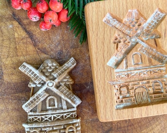 Vintage Dutch Windmill Cookie Press Wall Hanging Wipmolen Holland Carved Wood 3.5 X 6 Etsy