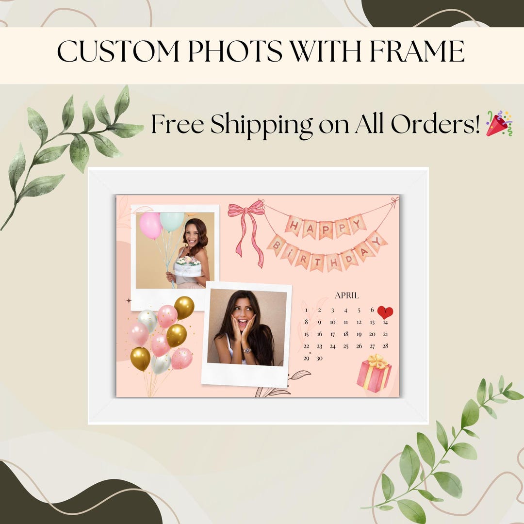 Unique Personalized Birthday Frame, Handcrafted 7x5 in Picture, Free ...