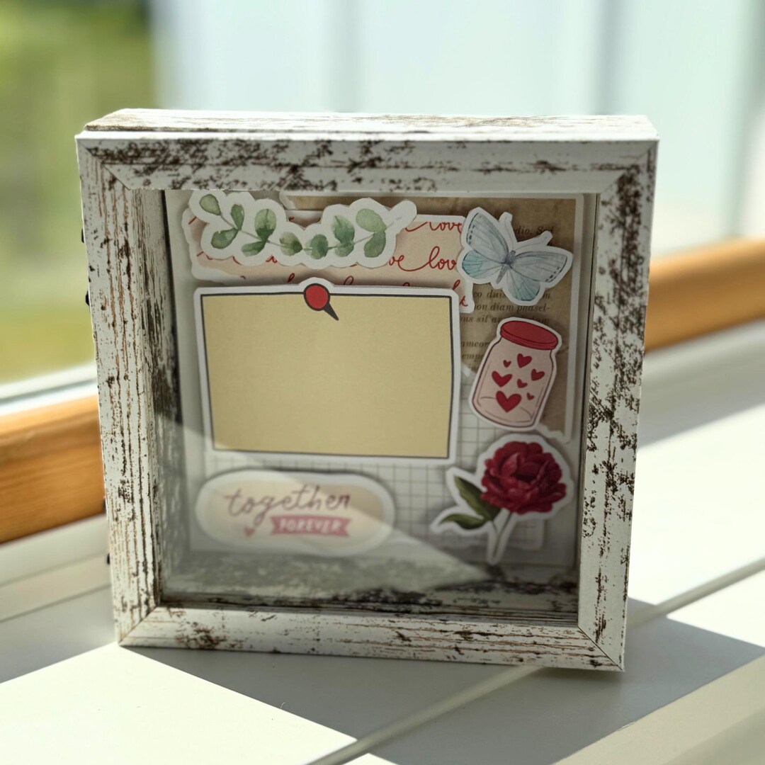 Handmade Personalized Shadow Box 5x5 in - Unforgettable Anniversary ...
