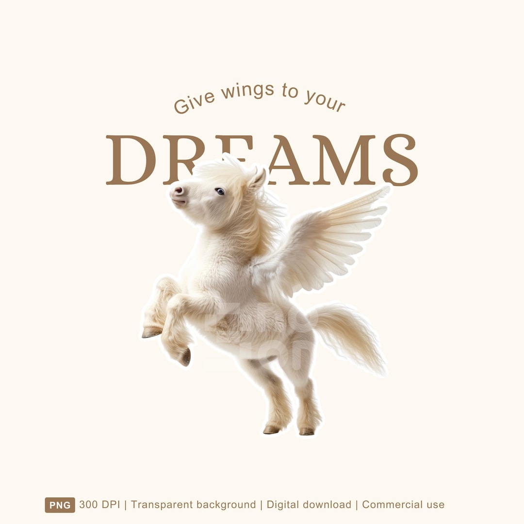 Cute Pegasus Clipart - "give Wings to Your Dreams" - High-quality PNG ...