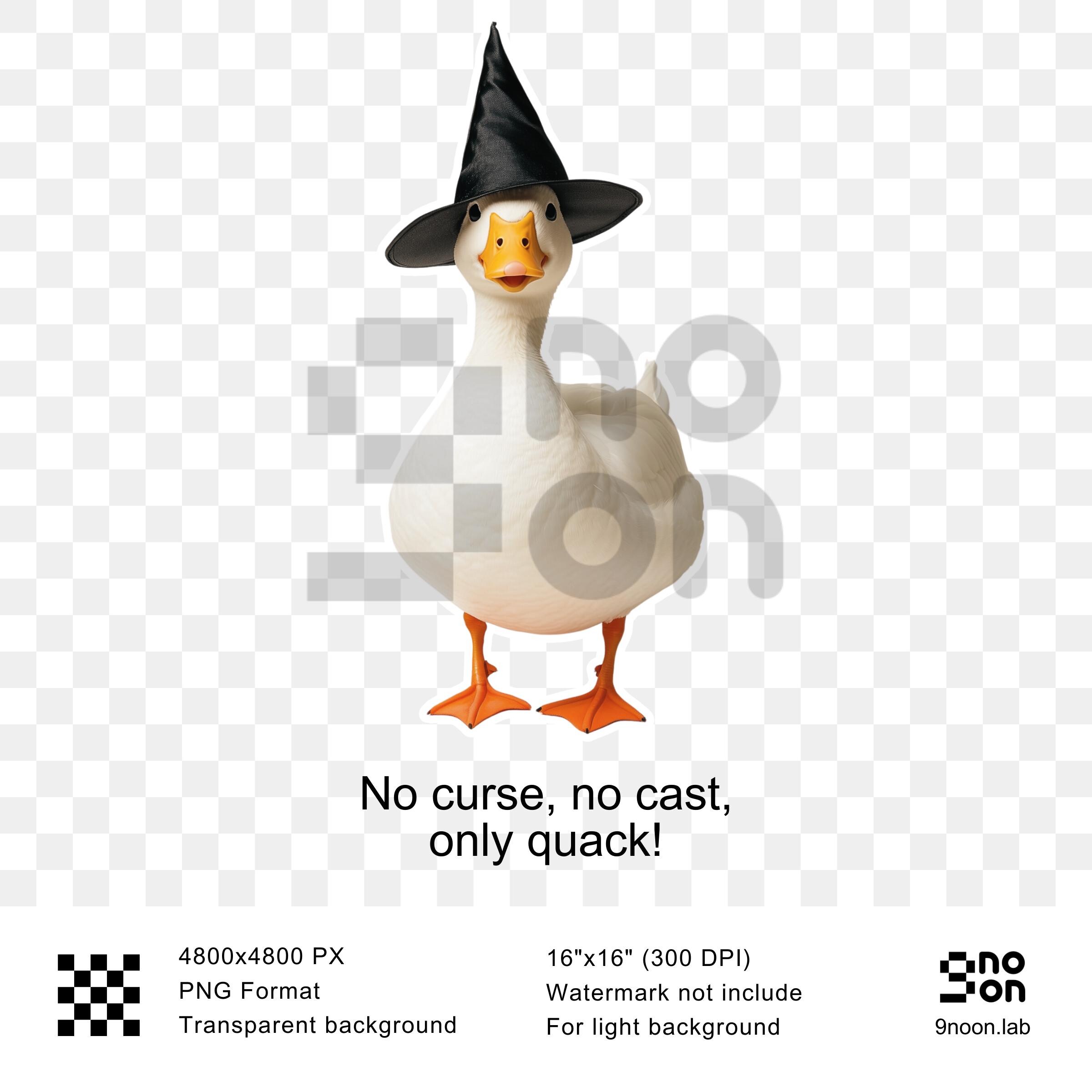 Duck Witch Halloween Clipart - "no Curse, No Cast, Only Quack!" - High ...