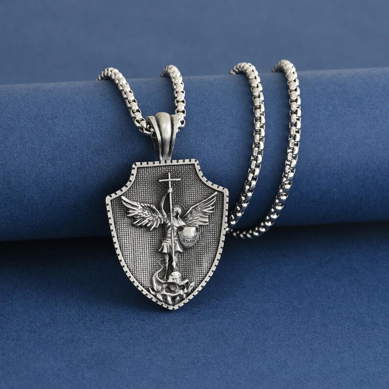 Archangel Saint Michael Medallion, Orthodox Shield Archangel Pendant ...