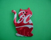 Items similar to Coca Cola Cat Recycled Soda Can Magnet or Pin on Etsy