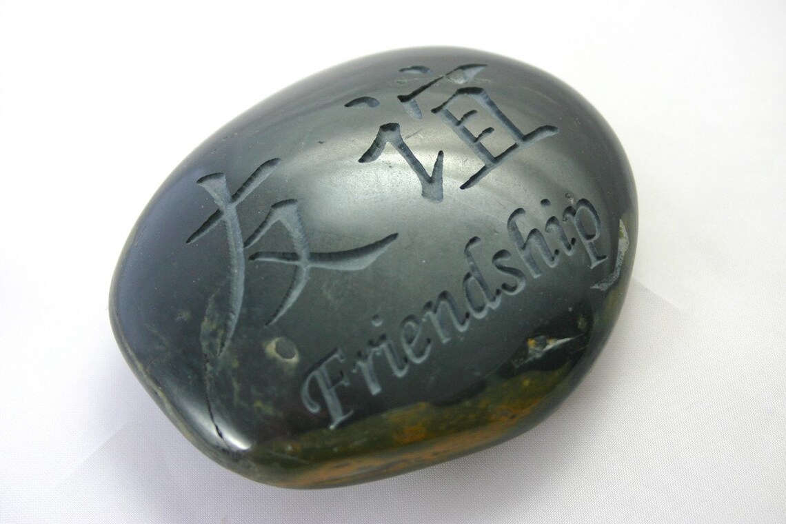 Custom Engraved Stone Chinese Character | Etsy