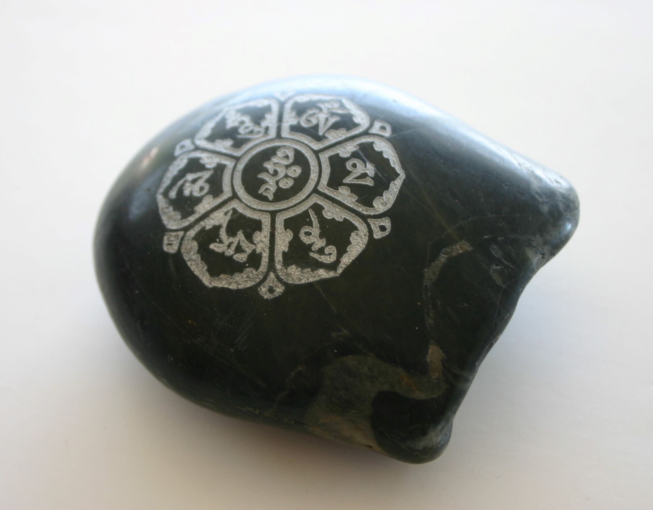 Om Mani Padme Hum Tibetan Script Engraved Stone Mantra Prayer | Etsy