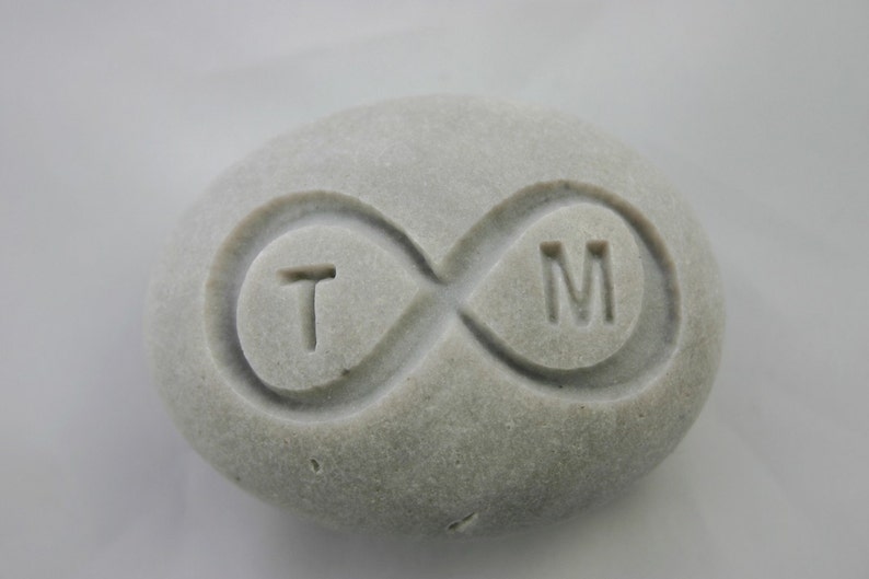 Custom Infinity Engraved Initials Stone Eternity Love Rock - Etsy