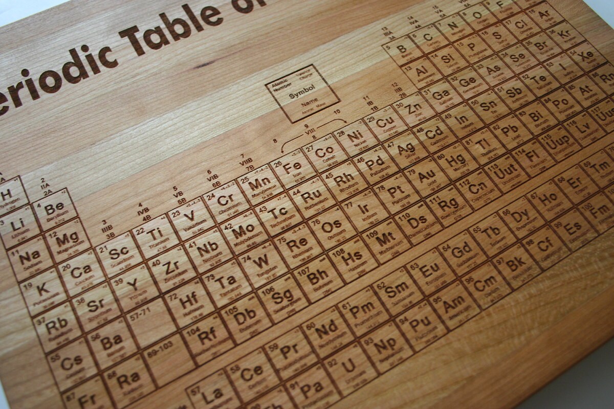 Periodic Table of Elements Engraved Cherry Wood Cutting Board - Etsy