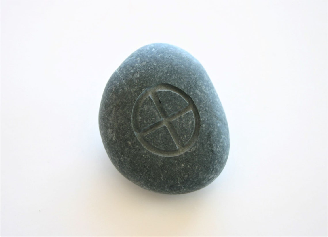 Sacred Circle Engraved Grey Stone Elements Earth Water Air - Etsy