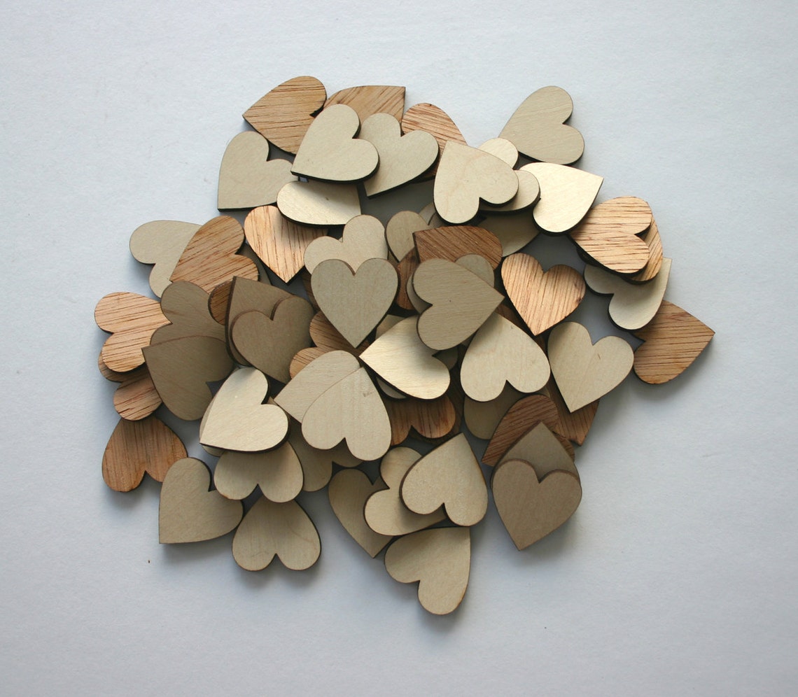 100 Laser Cut Wooden Hearts Wedding Decor - Etsy