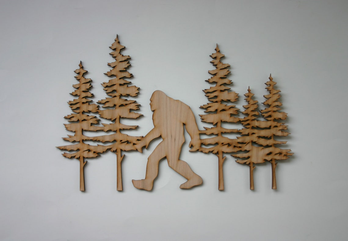Sasquatch Woodlands Wall Art Bigfoot Wood Sign - Etsy