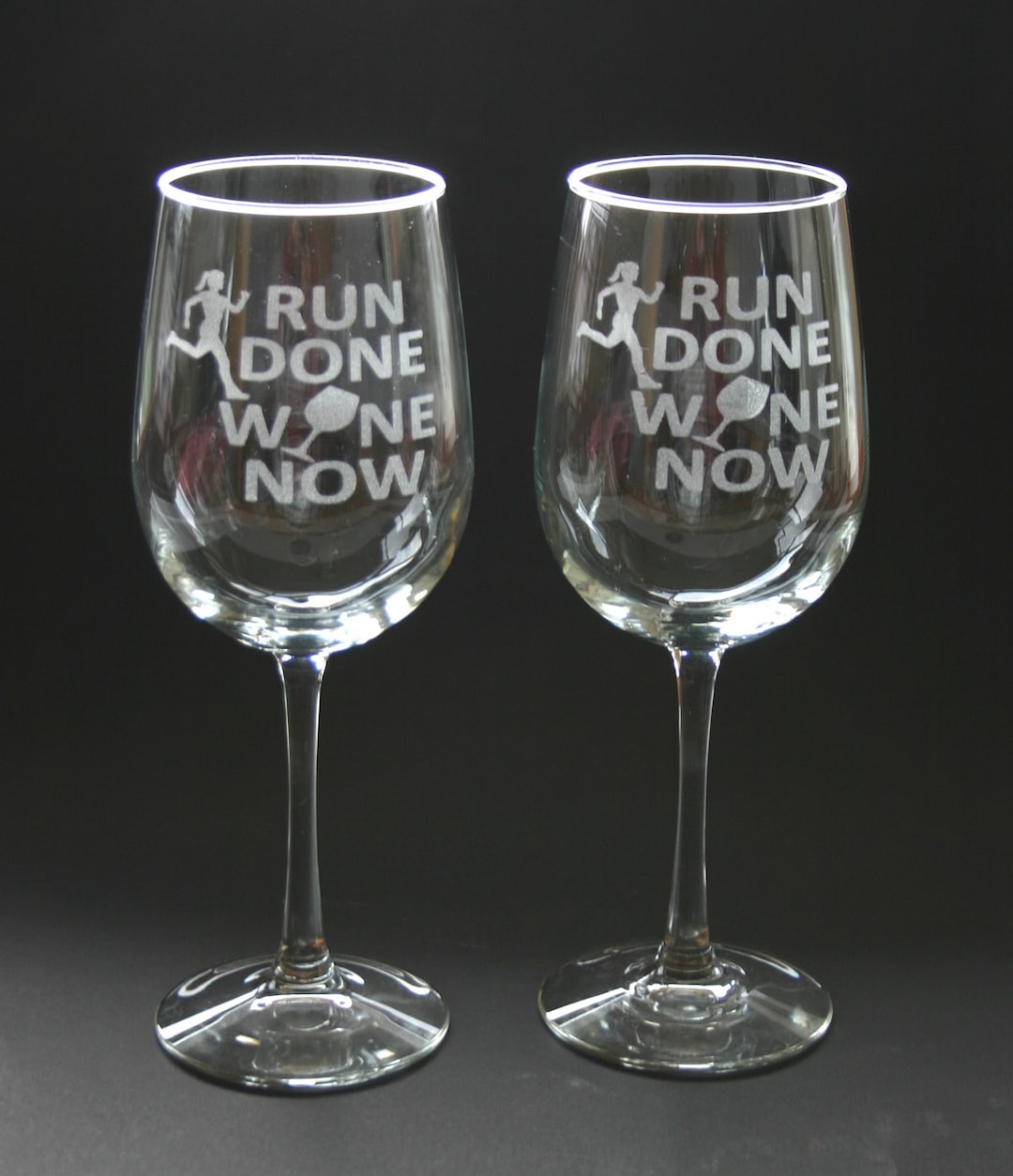 Run Done Wine Now Engraved Wine Glass Jogger Jogging Runners Gift - Etsy