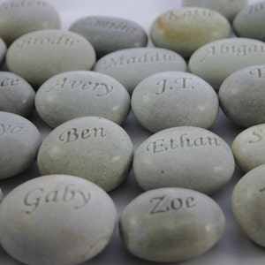 Personalized Stone Engraved Worry Stone Name Pocket Rock | Etsy