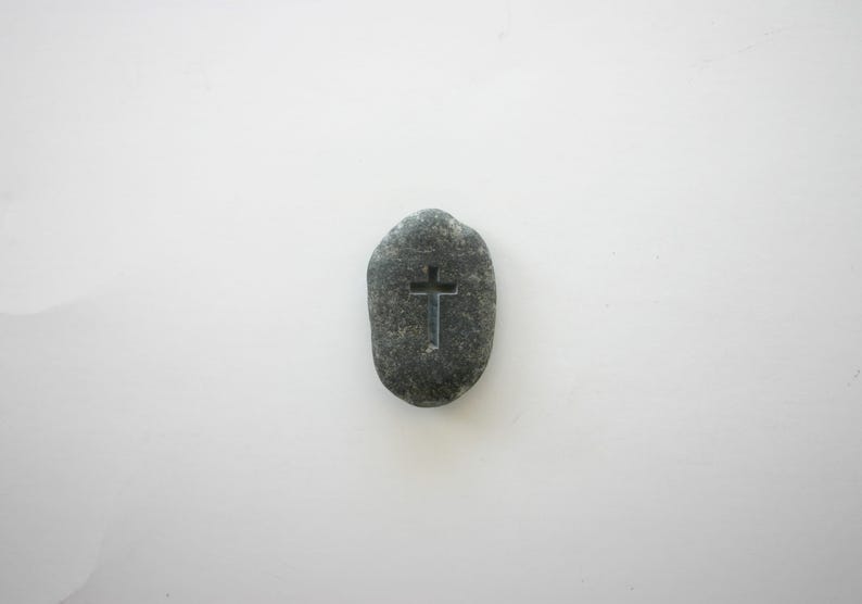Cross Carved Stone Worry Stone Pocket Rock Prayer Stone - Etsy