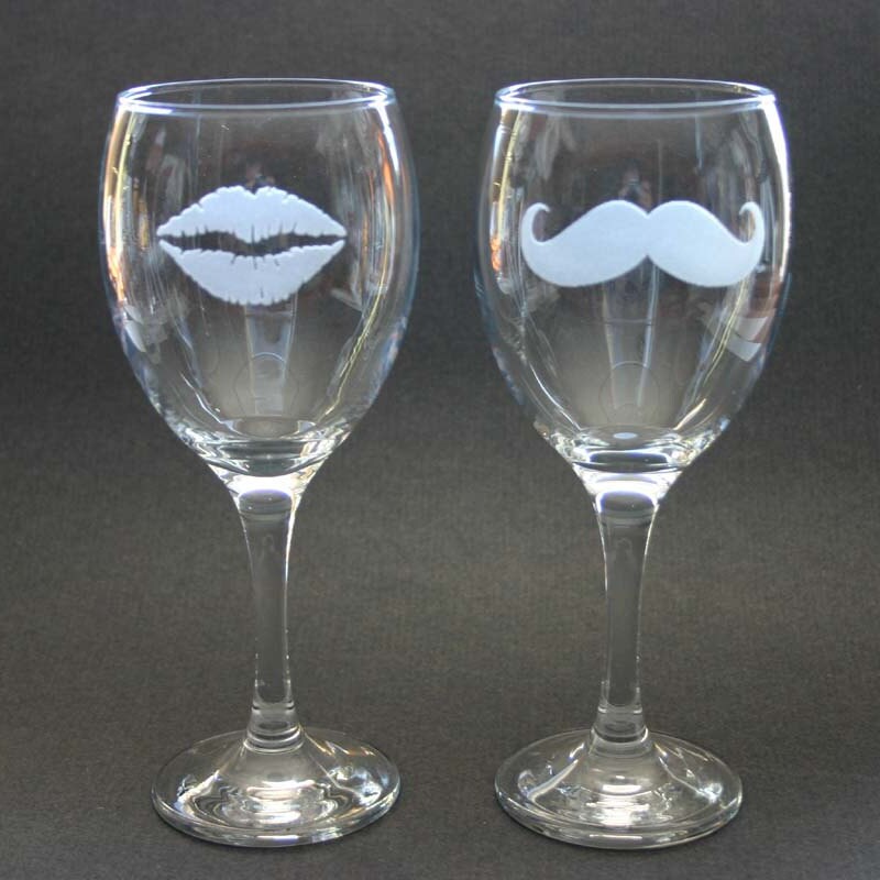Mustache Wine Glass - Etsy