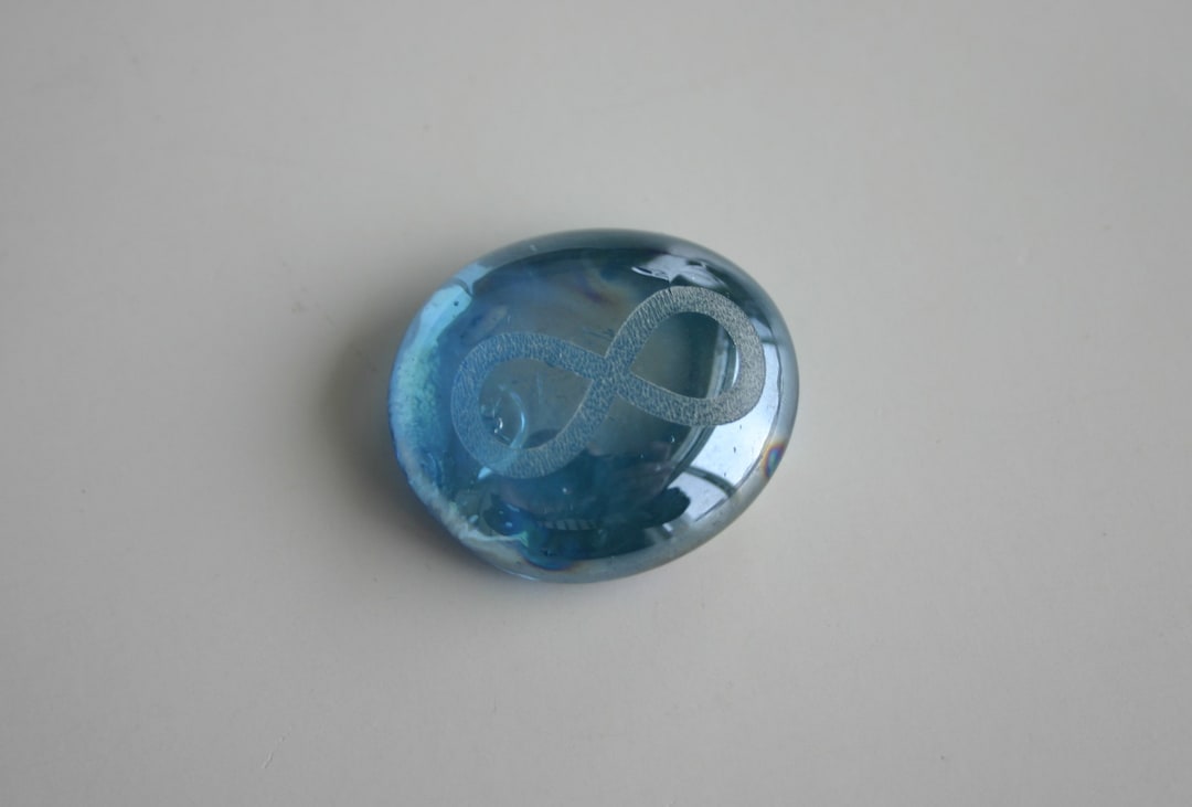 Infinity Symbol Engraved Glass Pebble Oathing Stone Wedding Gift Worry ...