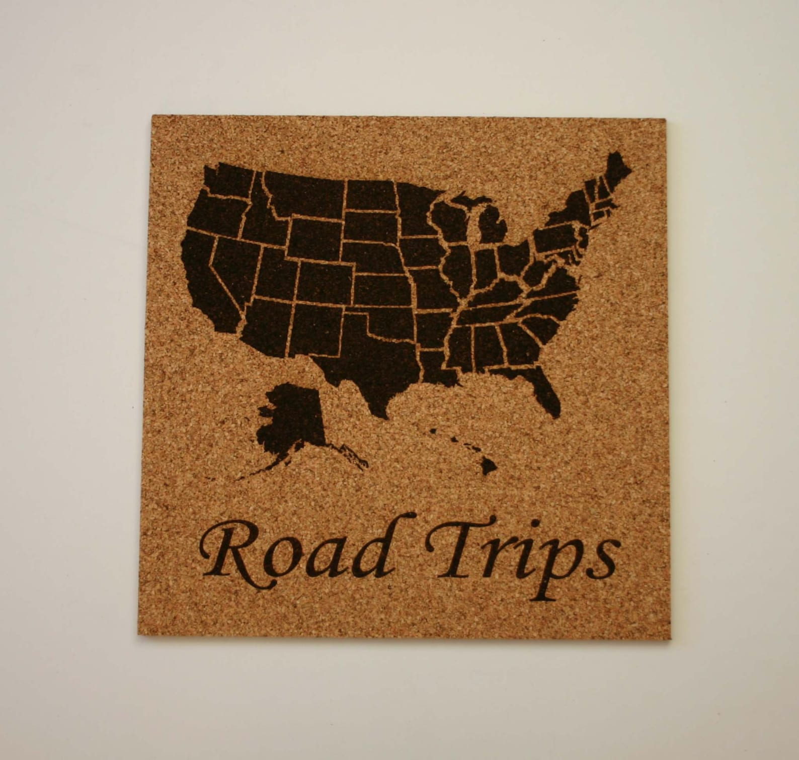 USA Map Cork Etched Cork Map Travel USA Pin Map Road Trip Bulletin ...